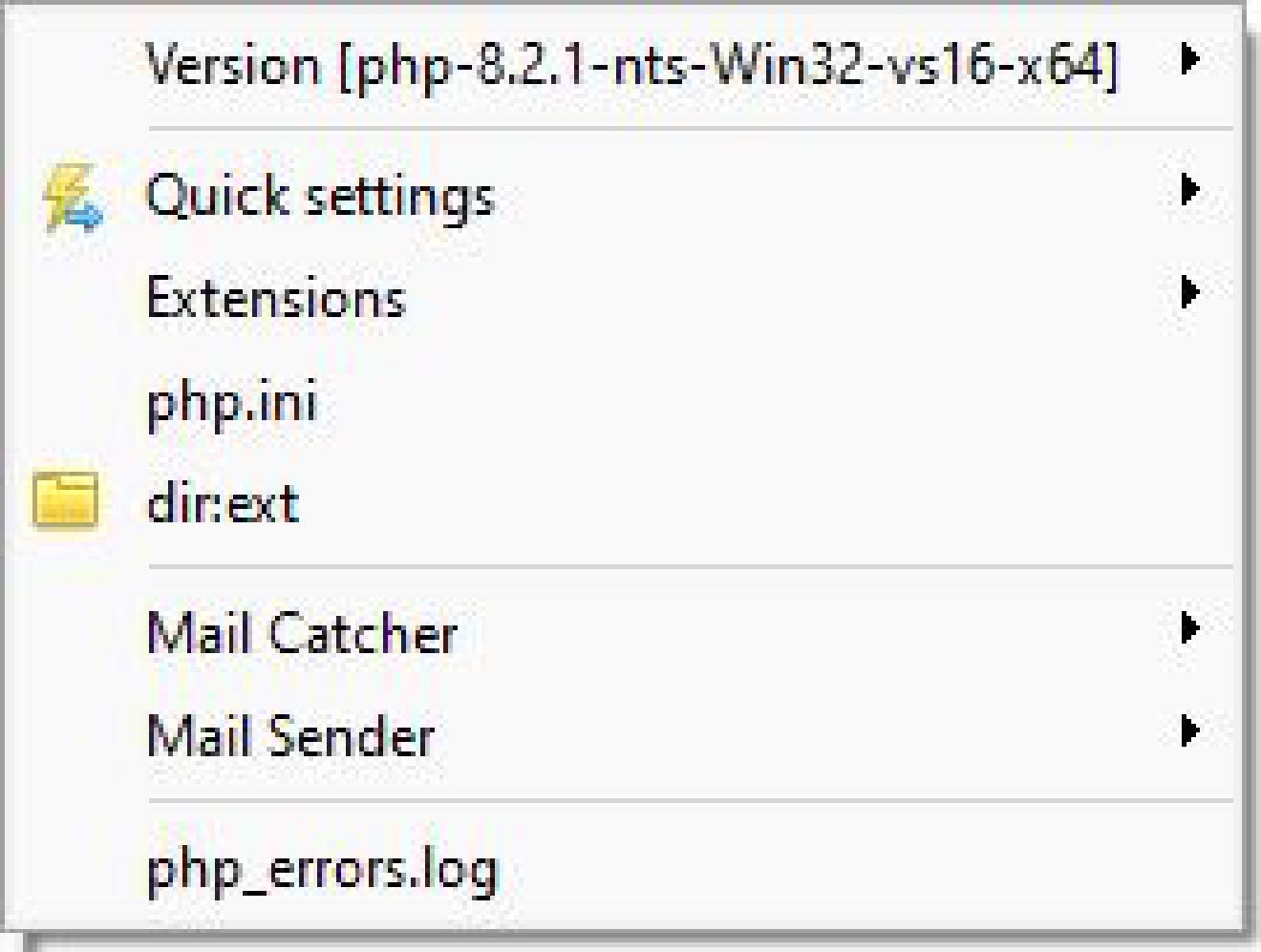 How to update the PHP version in Laragon · Pen-y-Fan