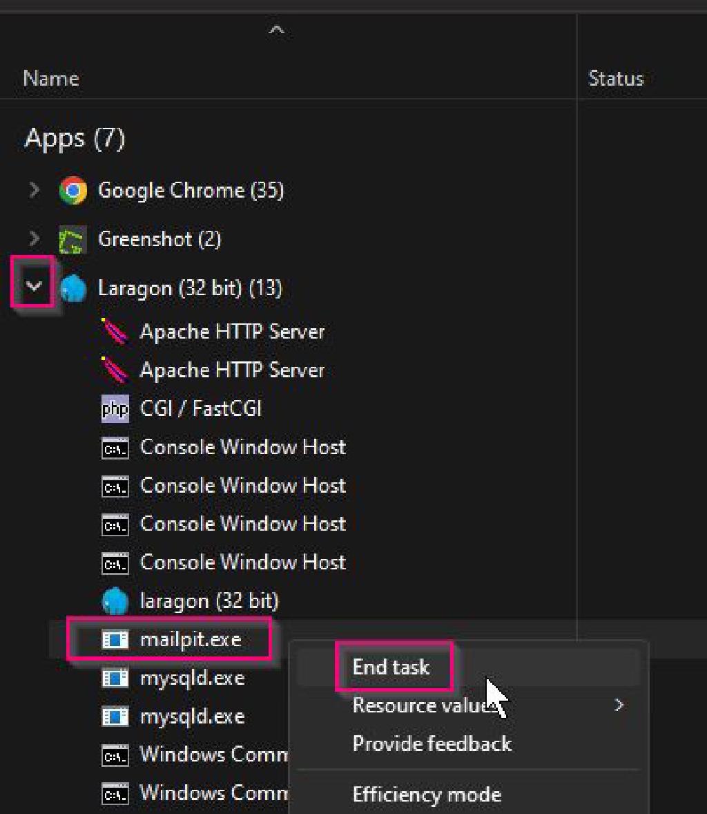 How to install mailpit on Windows and integrate with Laragon · Pen-y-Fan