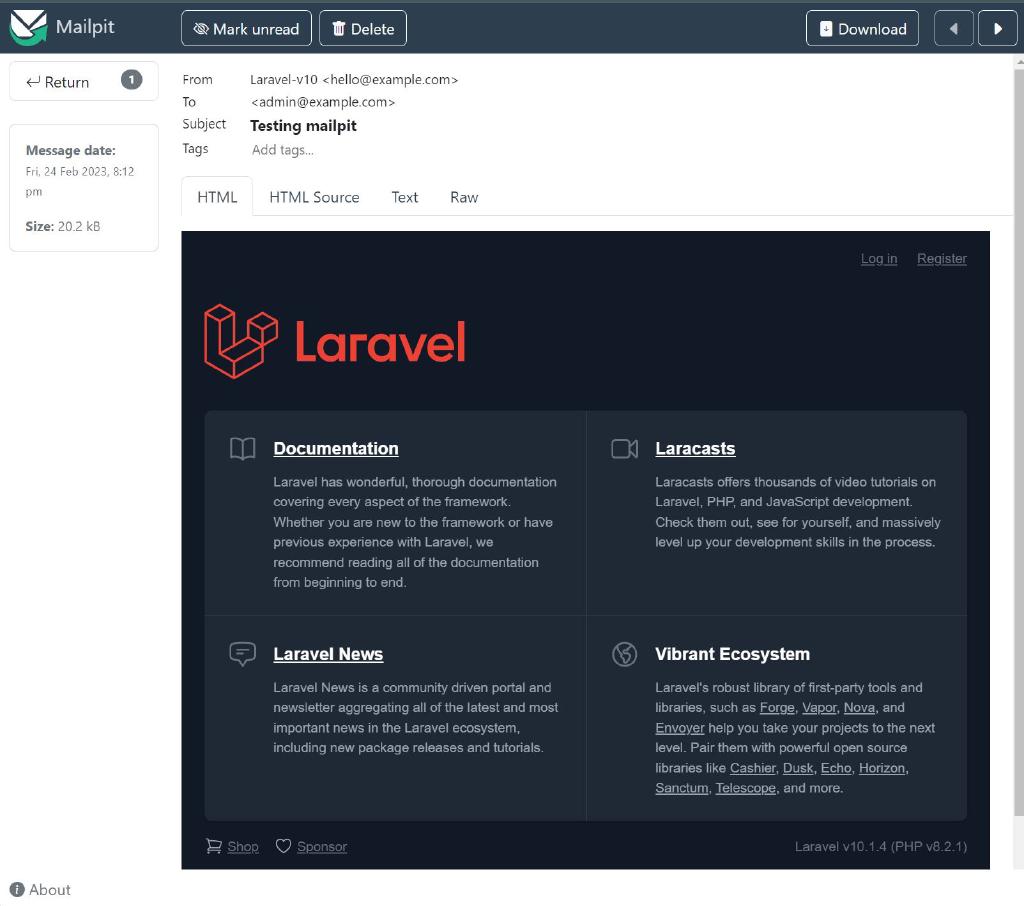 How to install mailpit on Windows and integrate with Laragon · Pen-y-Fan